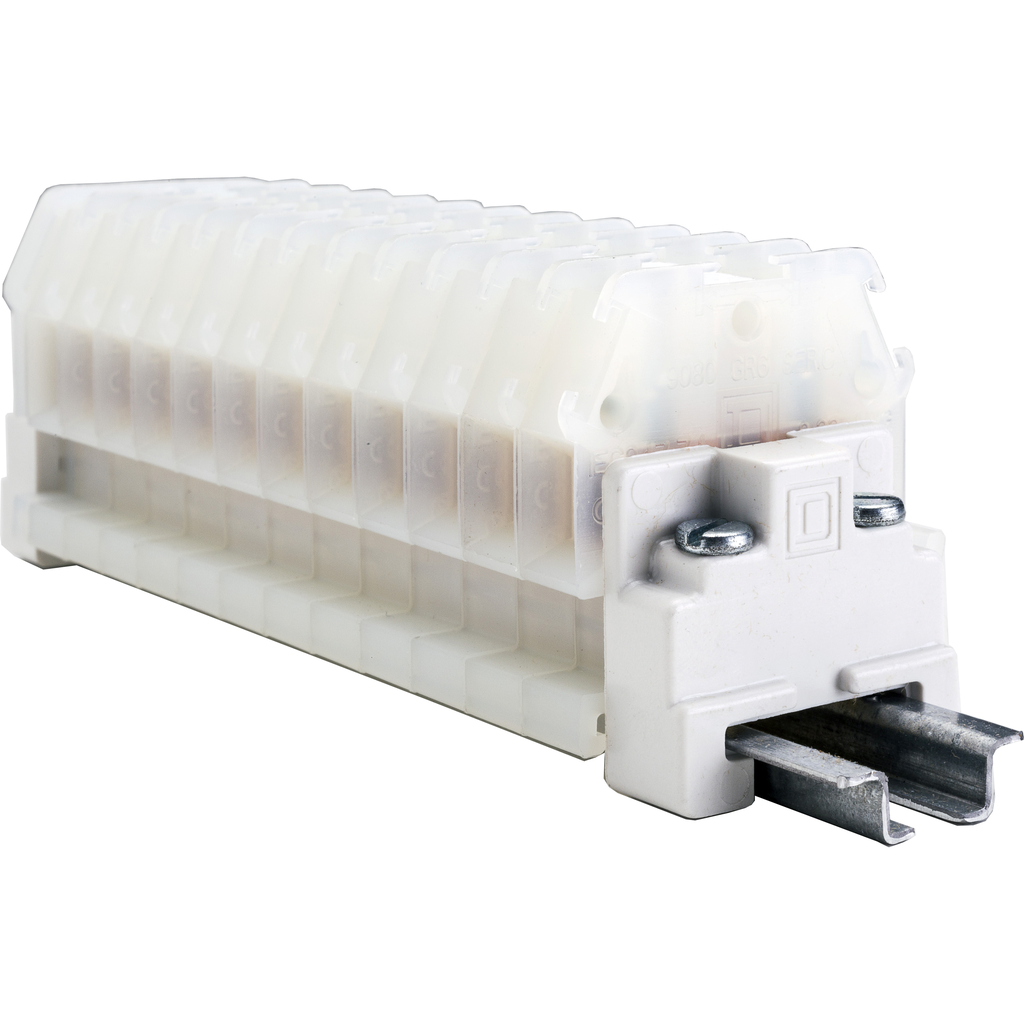 Terminal block, Linergy, box lug connector, 12 block assembly, natural ...