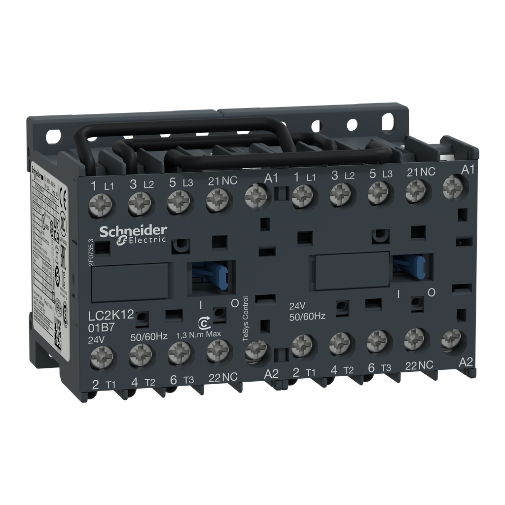 LC2K1201E7 - Reversing contactor, TeSys K, 3P, AC-3, lt or eq to 440V ...