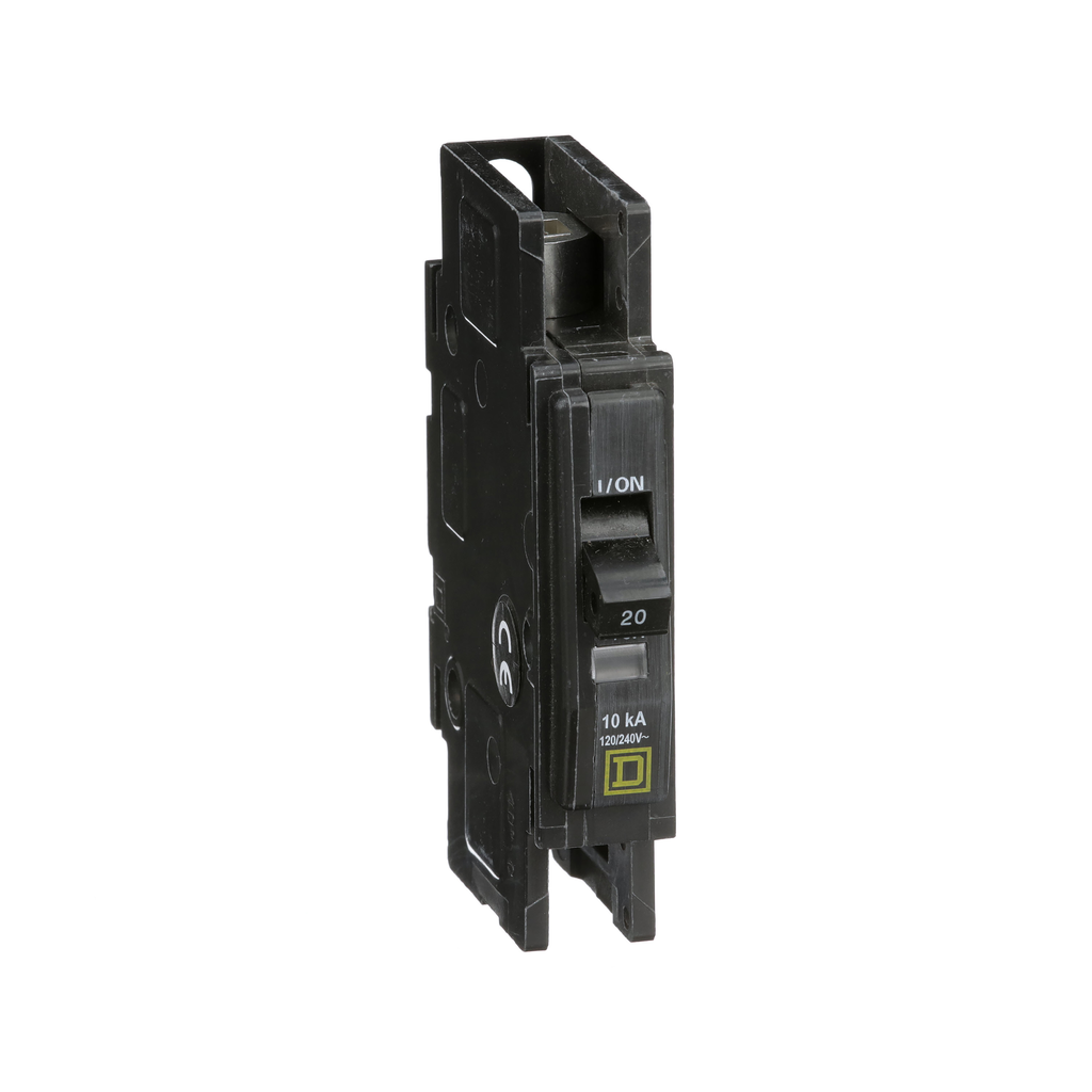 QOUR120 - Mini circuit breaker, QOU, 20A, 1 pole, 120/240 VAC, 10kA ...