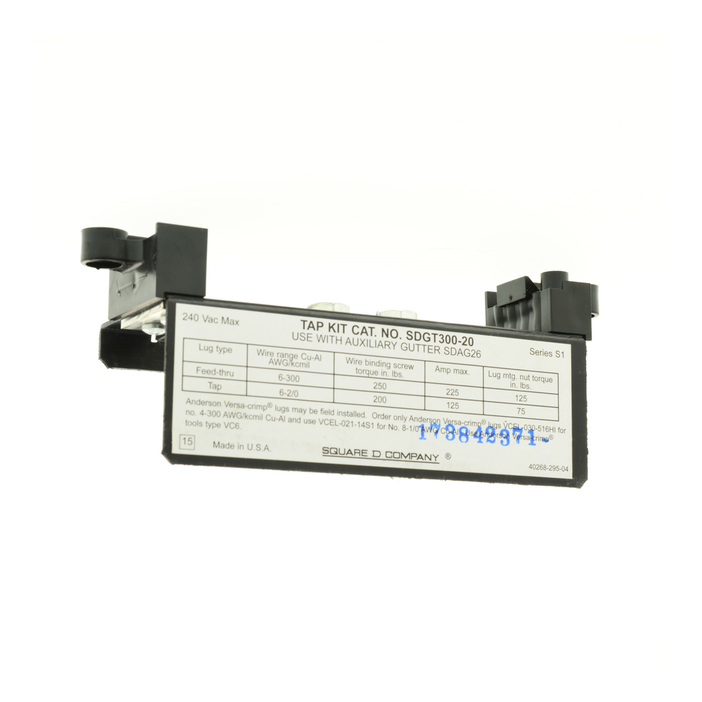 Square D SDGT30020 6 AWG to 300 MCM Load Center Auxiliary Gutter Tap ...
