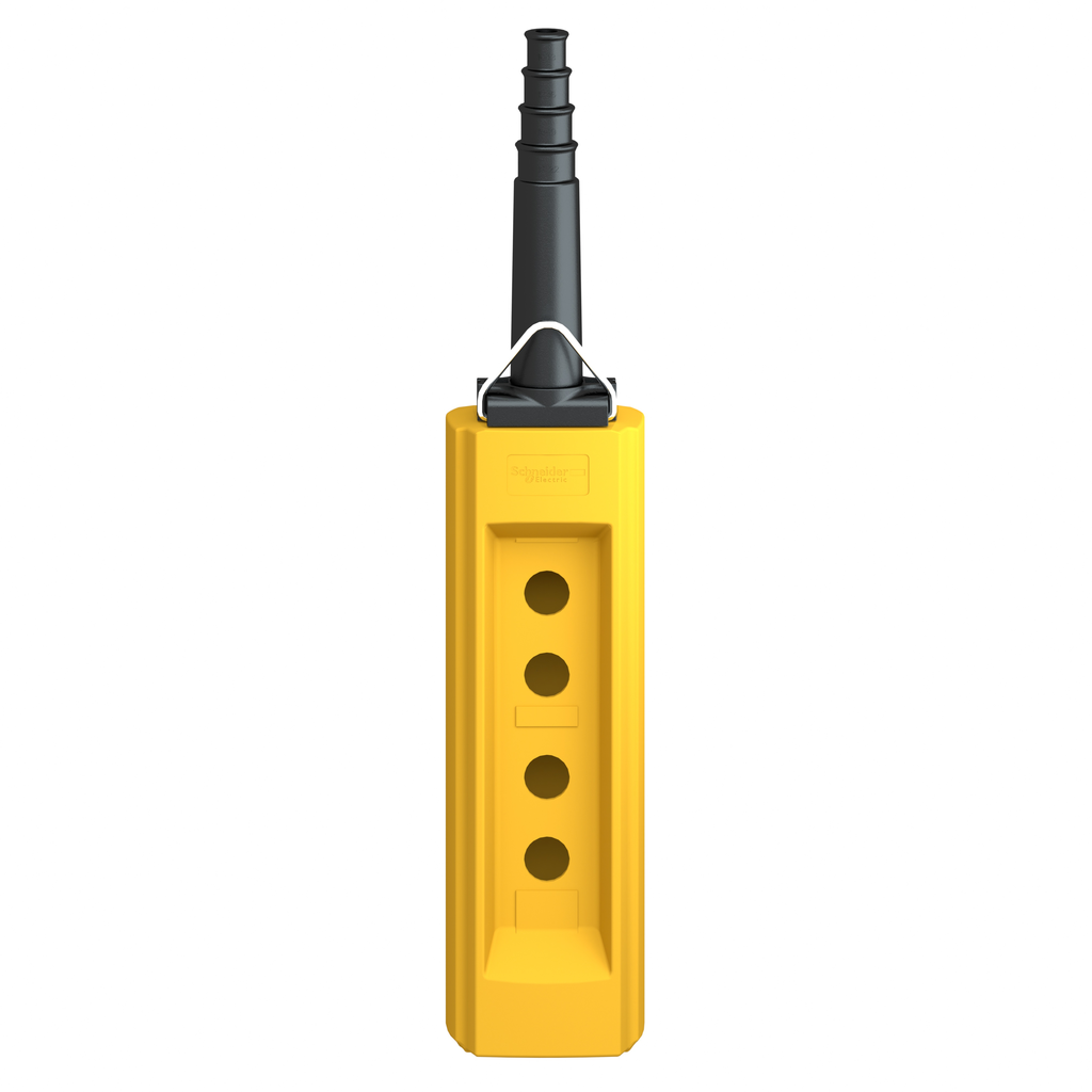 Empty pendant control station, Harmony XAC, plastic, yellow, 4 cut outs, for cable 10...22mm ...