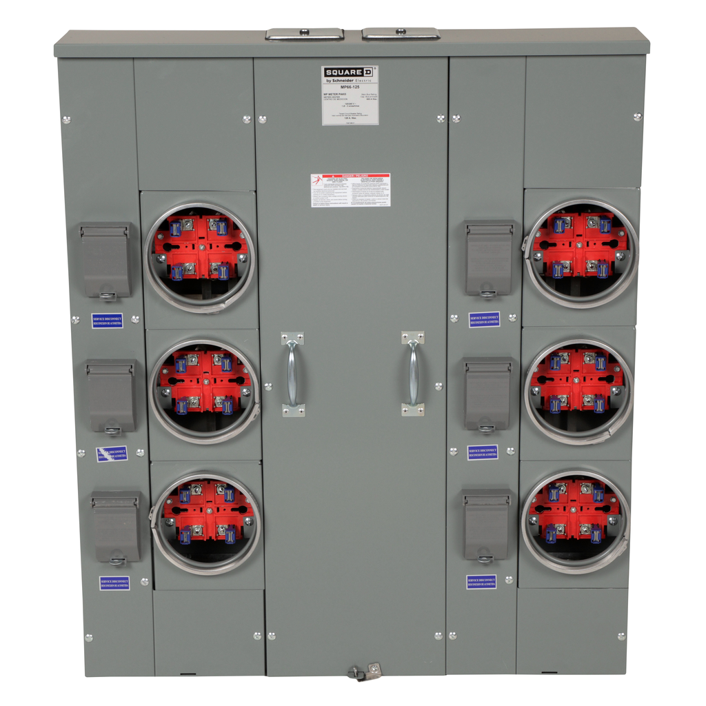 Square D MP66125 120/240 VAC 125 Amp 1-Phase 3-Wire 6-Position NEMA 3R ...