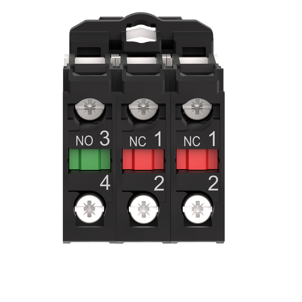 Single contact block with body fixing collar, Harmony XB5, plastic ...