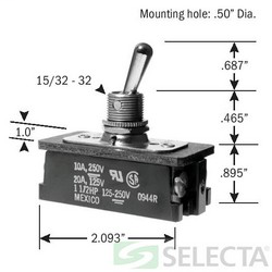 Selecta Products SS211-16A-BG 125/250 VAC 20/10 Amp 2-Pole Maintained ...