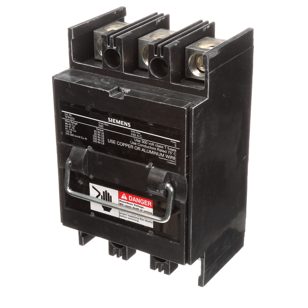 Siemens TFP324 200 Amp 240 Volt 3-Pole Class T Fusible Pull-Out ...
