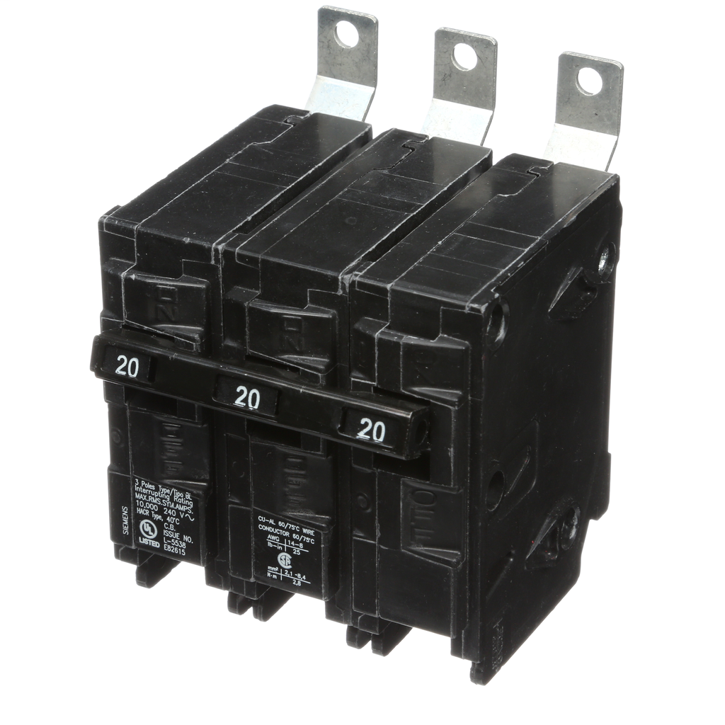 Siemens B320 3-Pole 20 Amp 240 Volt 10 K Circuit Breaker | Cooper Electric