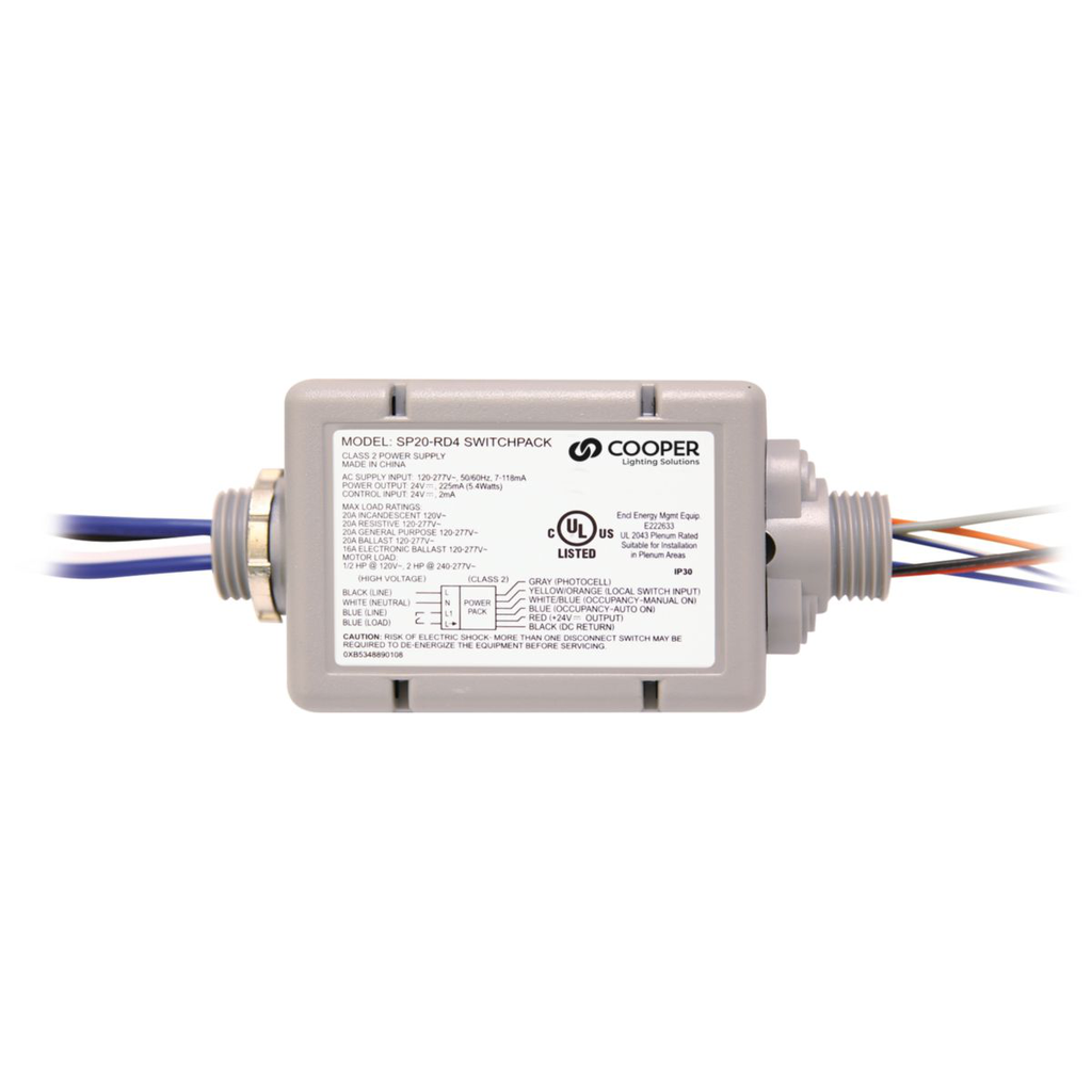 Greengate SP20-RD4 Switchpack, 120-277, provides 24VDC, 225mA output to low voltage occupancy ...