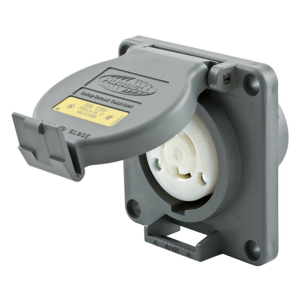 Hubbell HBL2310-SW 20A 125V Twist-Lock Gray VALOX Watertight Single ...