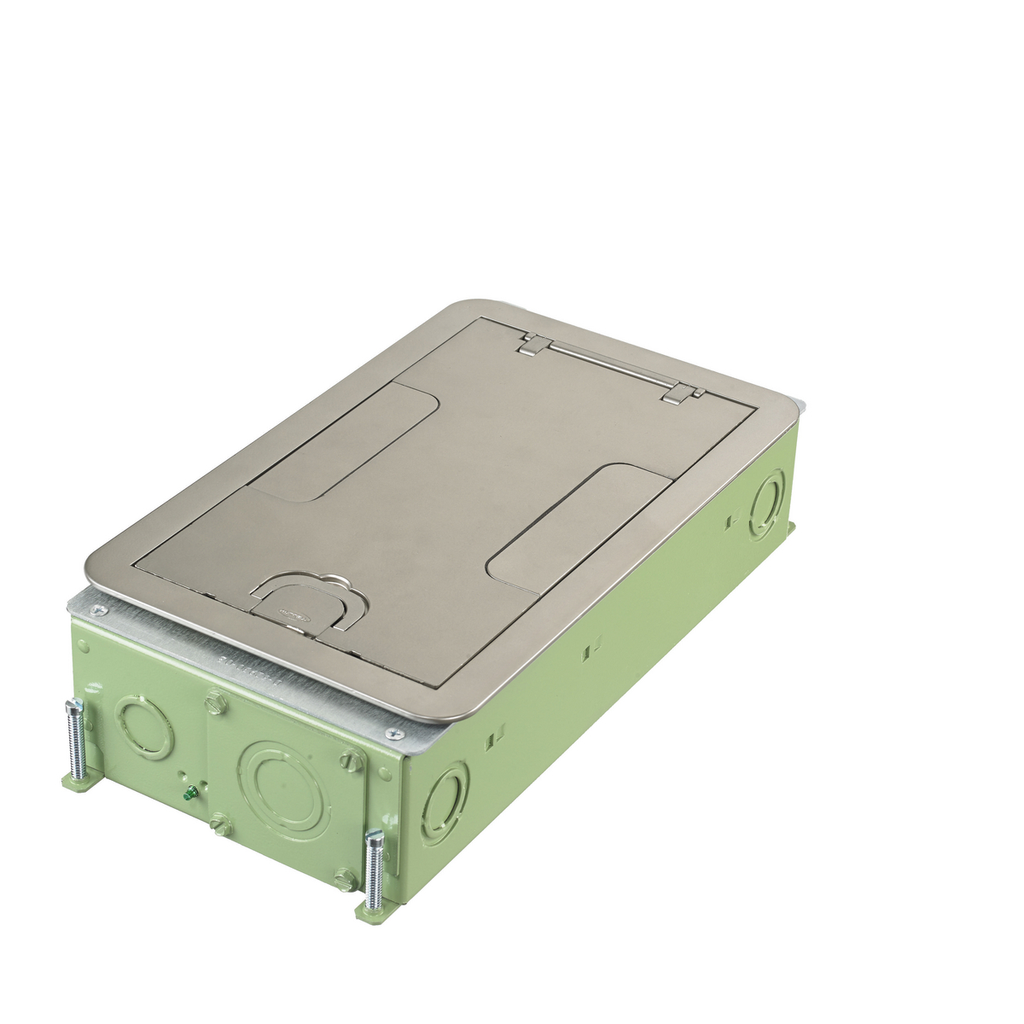 Hubbell CFB2G30CR 3 Inch 2-Gang Recessed Concrete Floor Box with Cover ...