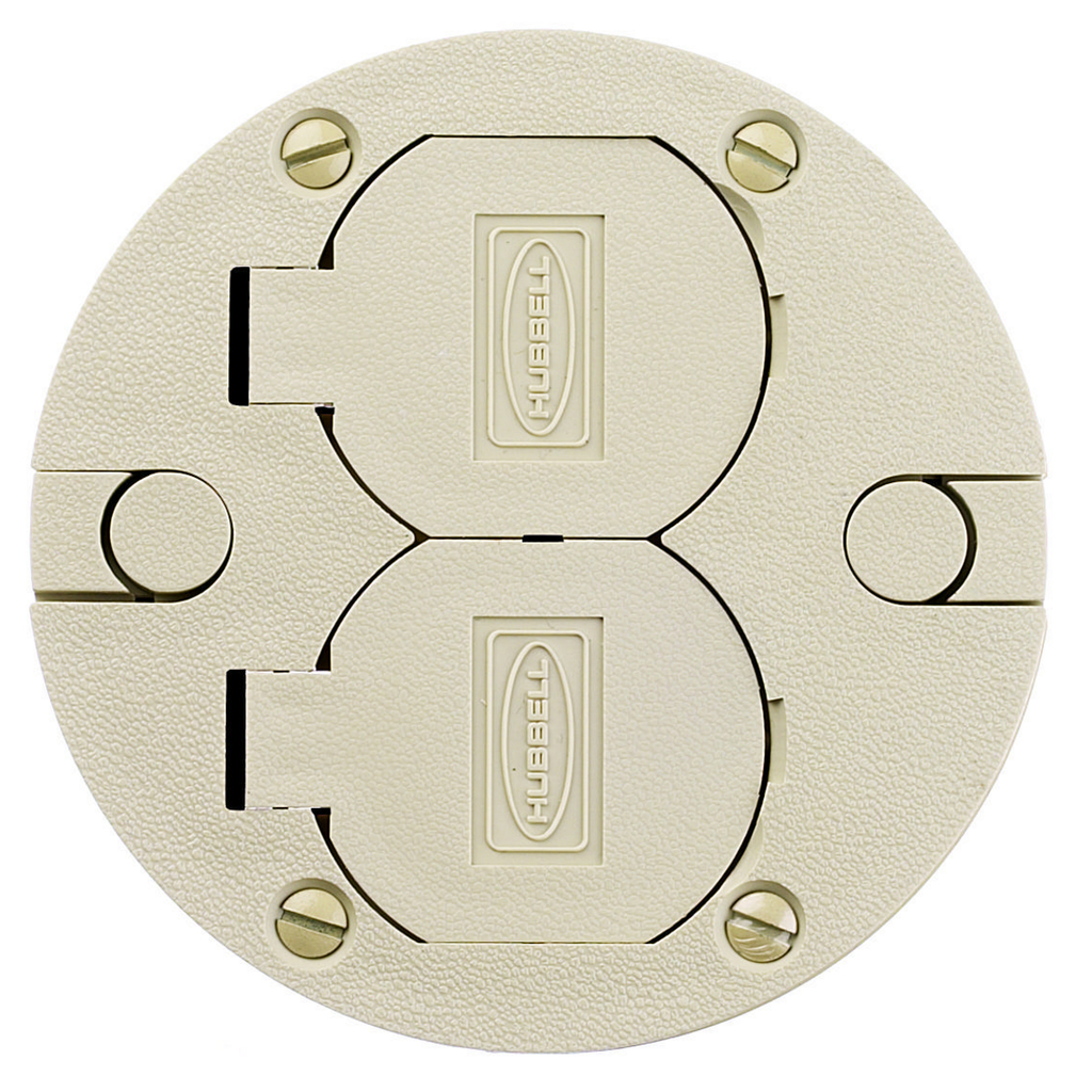 Hubbell PFBRCIA Non-Metallic Concrete Floor Box Ivory Cover | Cooper ...