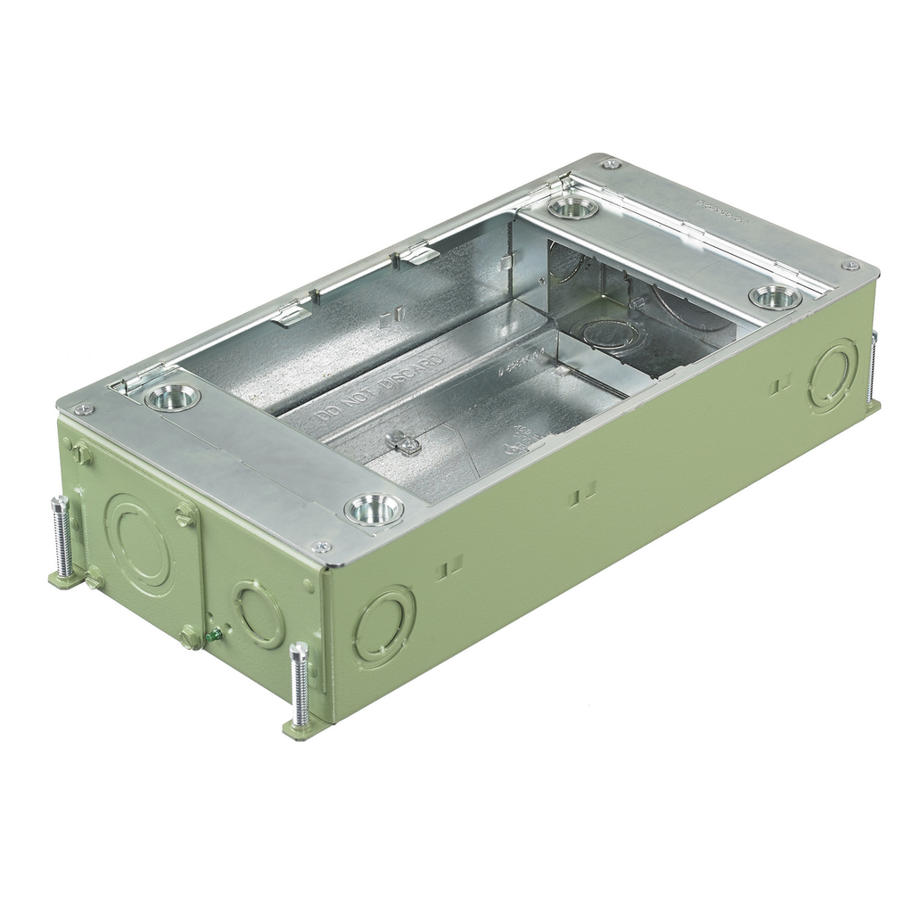 Hubbell CFB2G30CR 3 Inch 2-Gang Recessed Concrete Floor Box with Cover ...