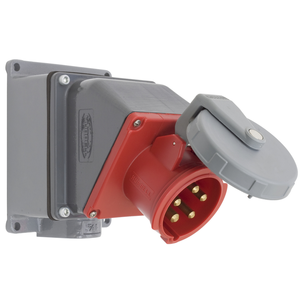 Hubbell FW6010055 PS, IEC, 4W BOX, 60/100A, 55 DEG, 1 1/2", ALU ...