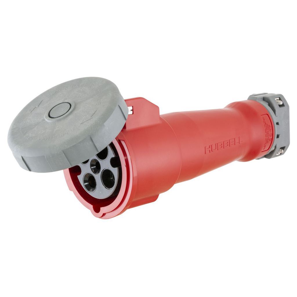Hubbell HBL460C7W 60amp 3-Pole 4-Wire, 3ph 480V Pin & Sleeve Connector ...