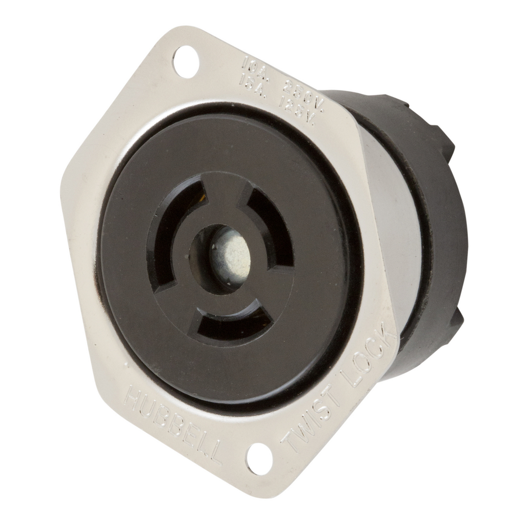 Locking Devices, Twist-Lock®, Industrial, Flanged Receptacle, 10A 250V ...