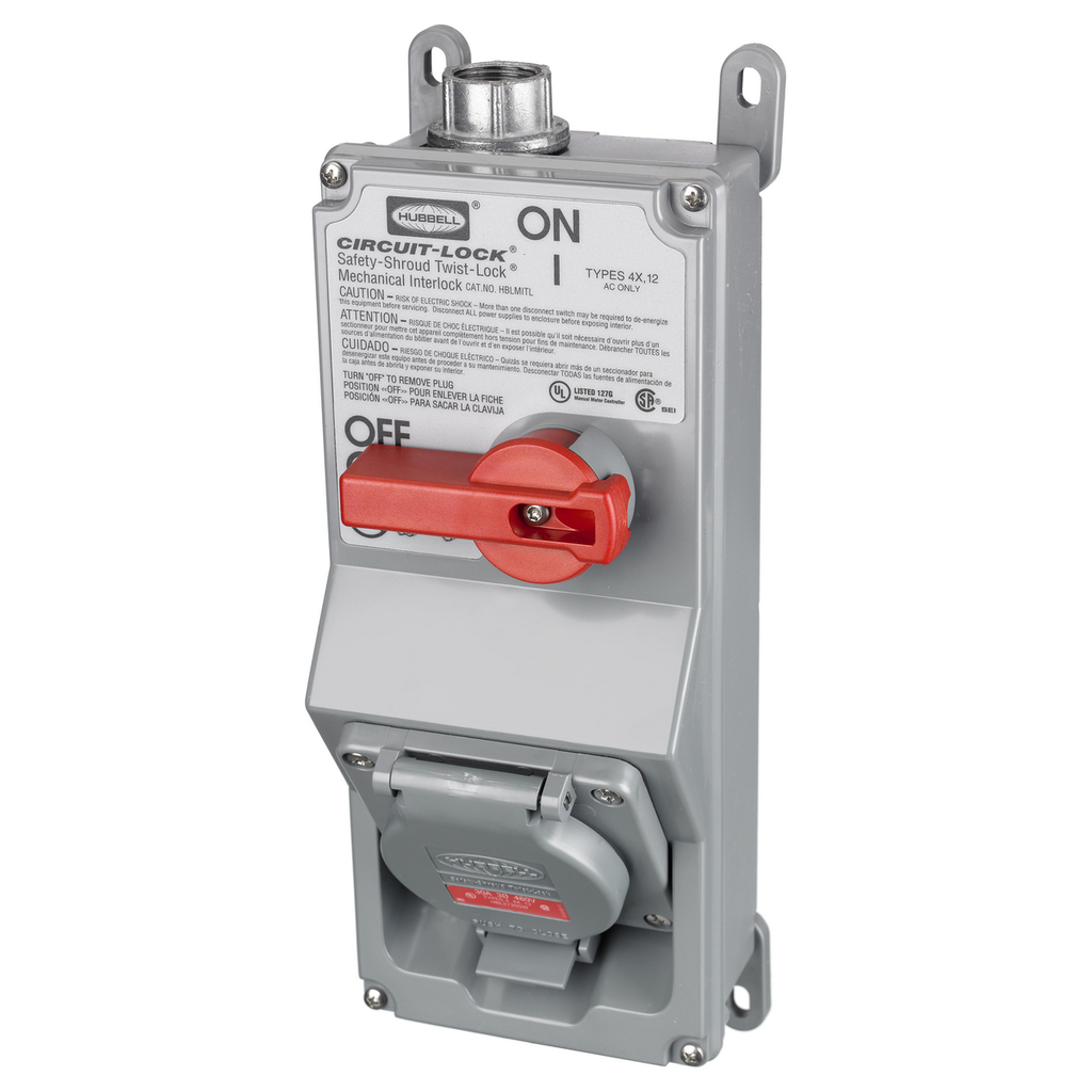 Hubbell HBLMITL Unfused Mechanical Interlock Switch Safety Enclosure ...