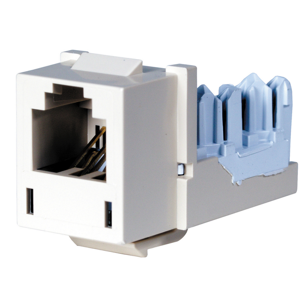 Hubbell HXJUOW 6-Position Office White USOC Modular Keystone Jack ...