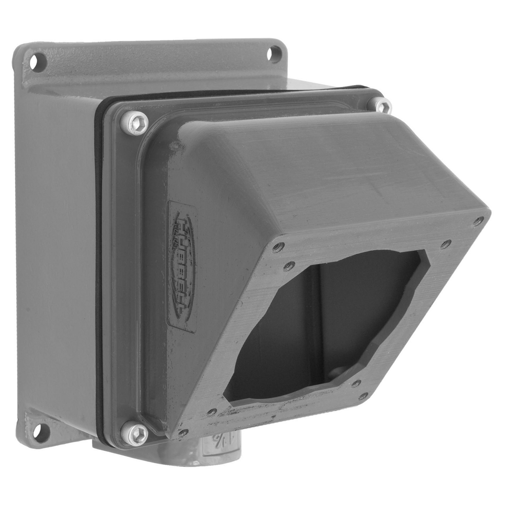 Hubbell FW6010055 PS, IEC, 4W BOX, 60/100A, 55 DEG, 1 1/2", ALU ...