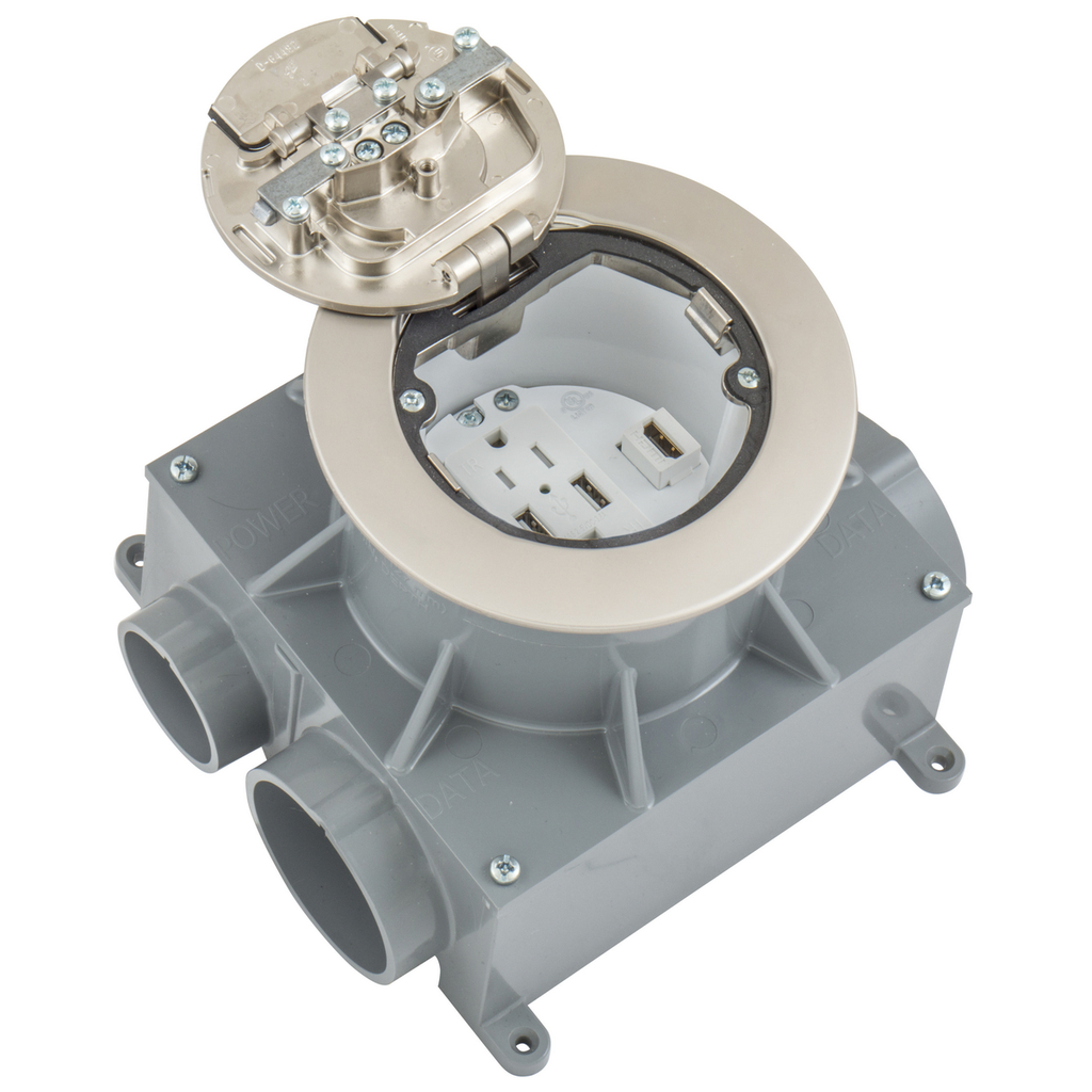 Hubbell CFBS1R4PFB S1R FB 4 PLASTIC FLOOR BOX | Viking Electric