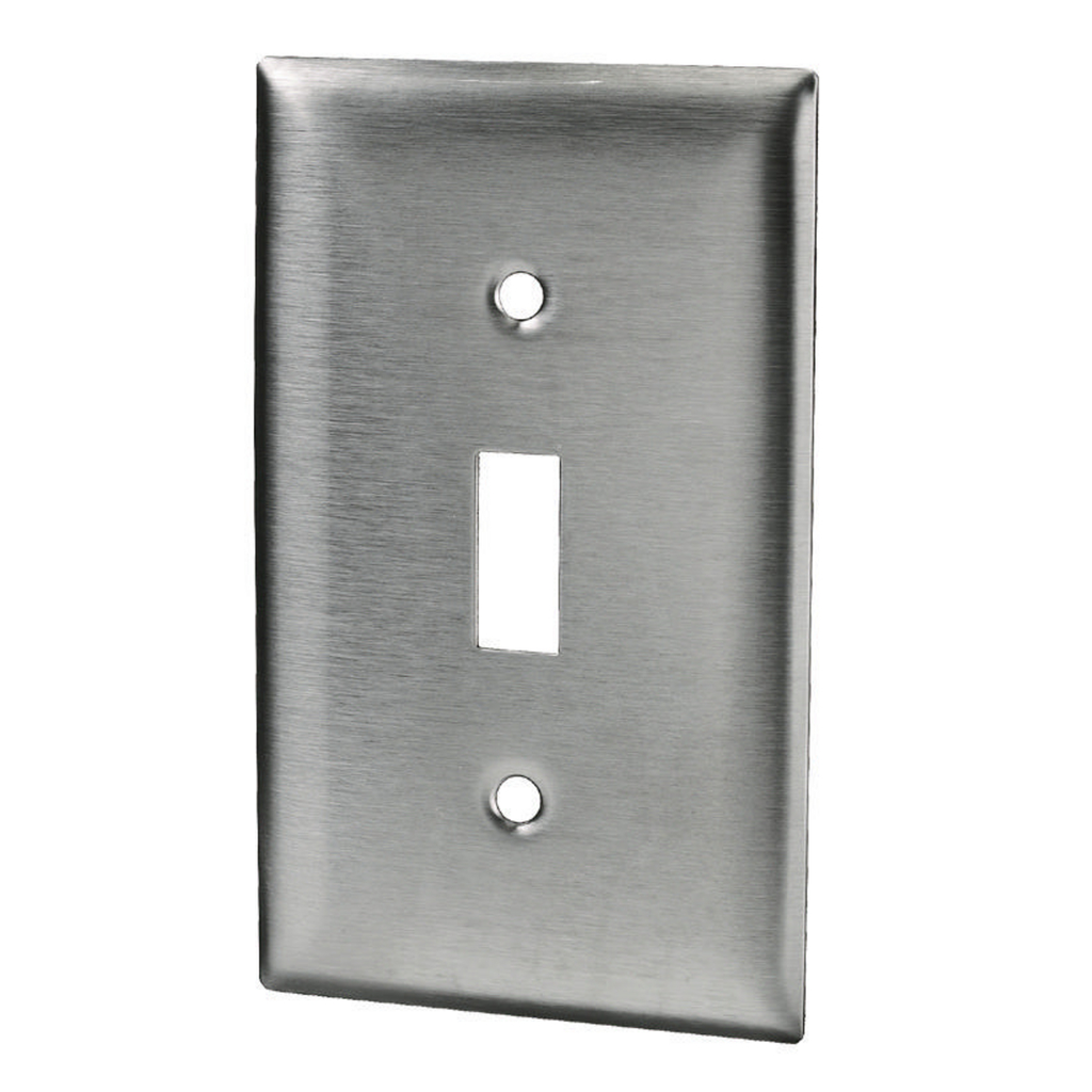 Hubbell SS1 1-Gang Toggle Switch Wallplate, Stainless Steel 302/304 ...