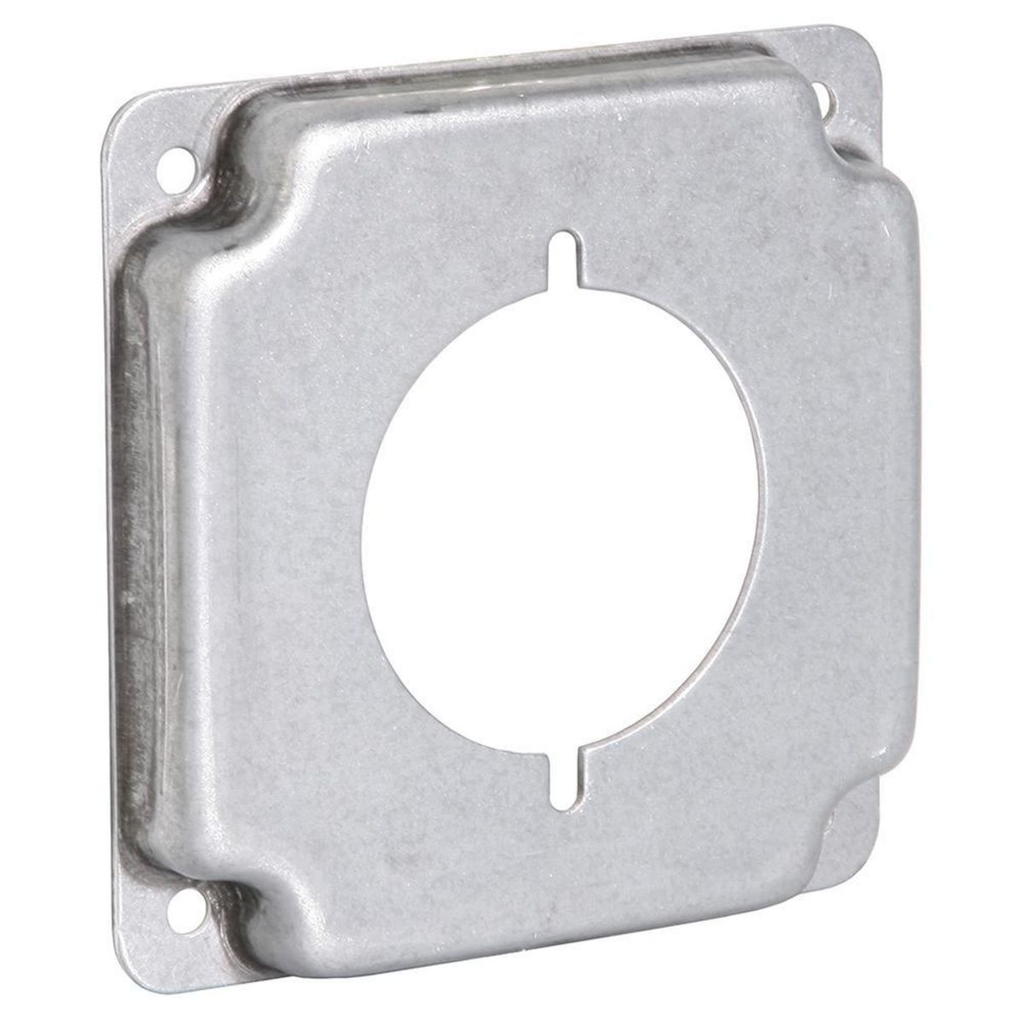 4 in. Square Cover, Exposed Work, 2.141 in. dia. 30-50A Receptacle ...