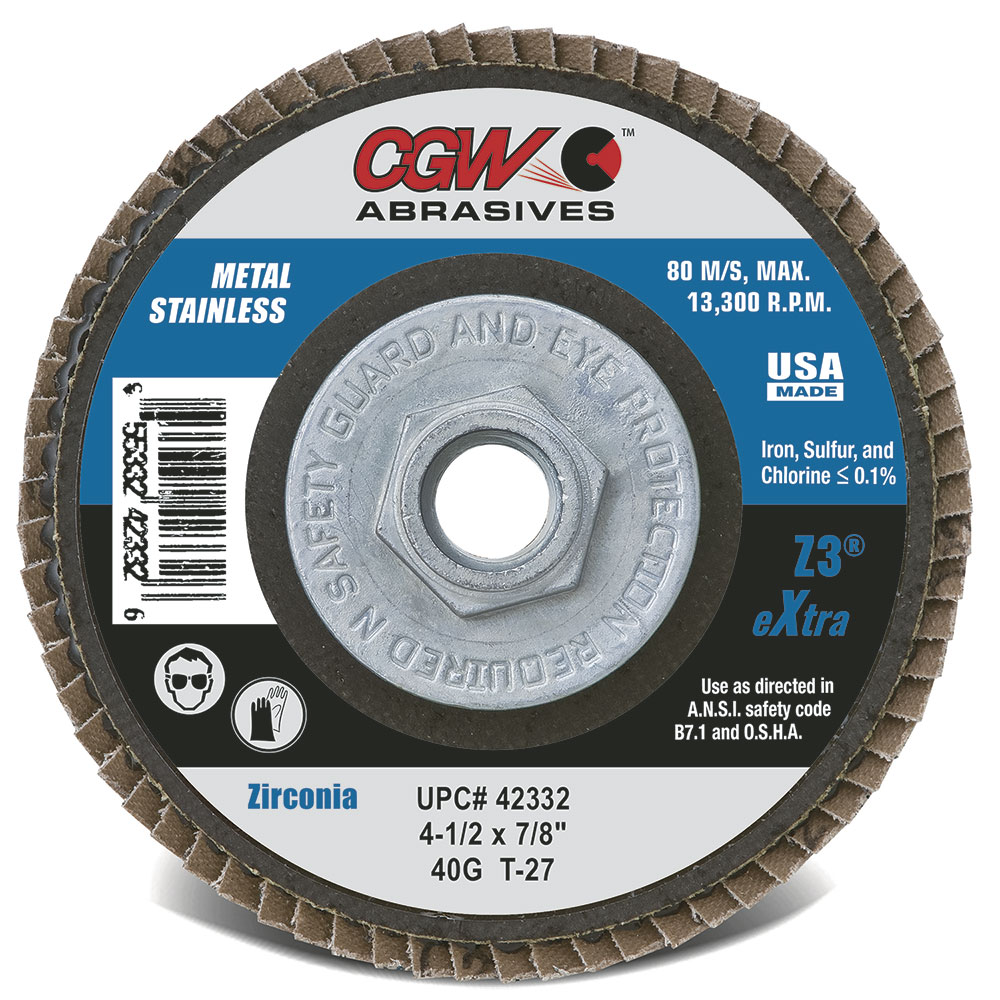 CGW42314,42314,ABRASIC 90, INC. ACCT #- MMSTX,,4-1/2 X 5/8-11 T27 Z3-60 PREMIUM ZIRC,M & M Sales ...