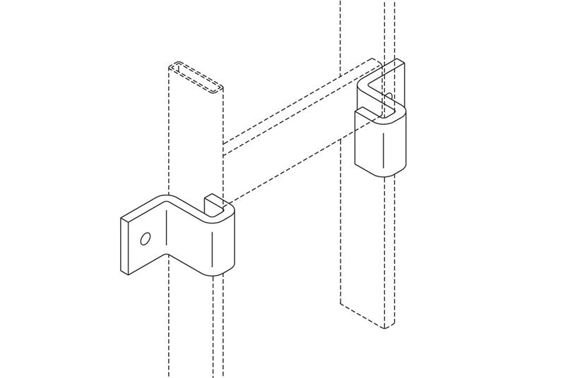 Vertical Wall Bracket; Cable Runway; 1.7 in H x 2.2 in D x 1.5 in W ...
