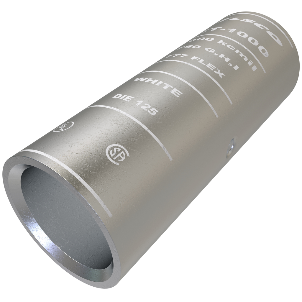 Ilsco CT-1000 SureCrimp® Copper Compression Sleeve, Conductor Size 1000 ...