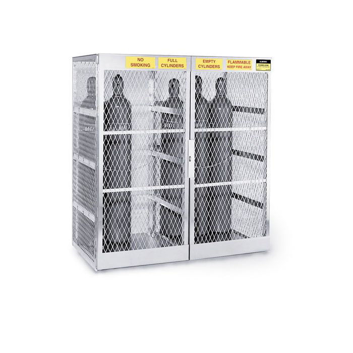 Vertical Compressed Gas Cylinder Cabinet Storage Locker Aluminum 20 ...