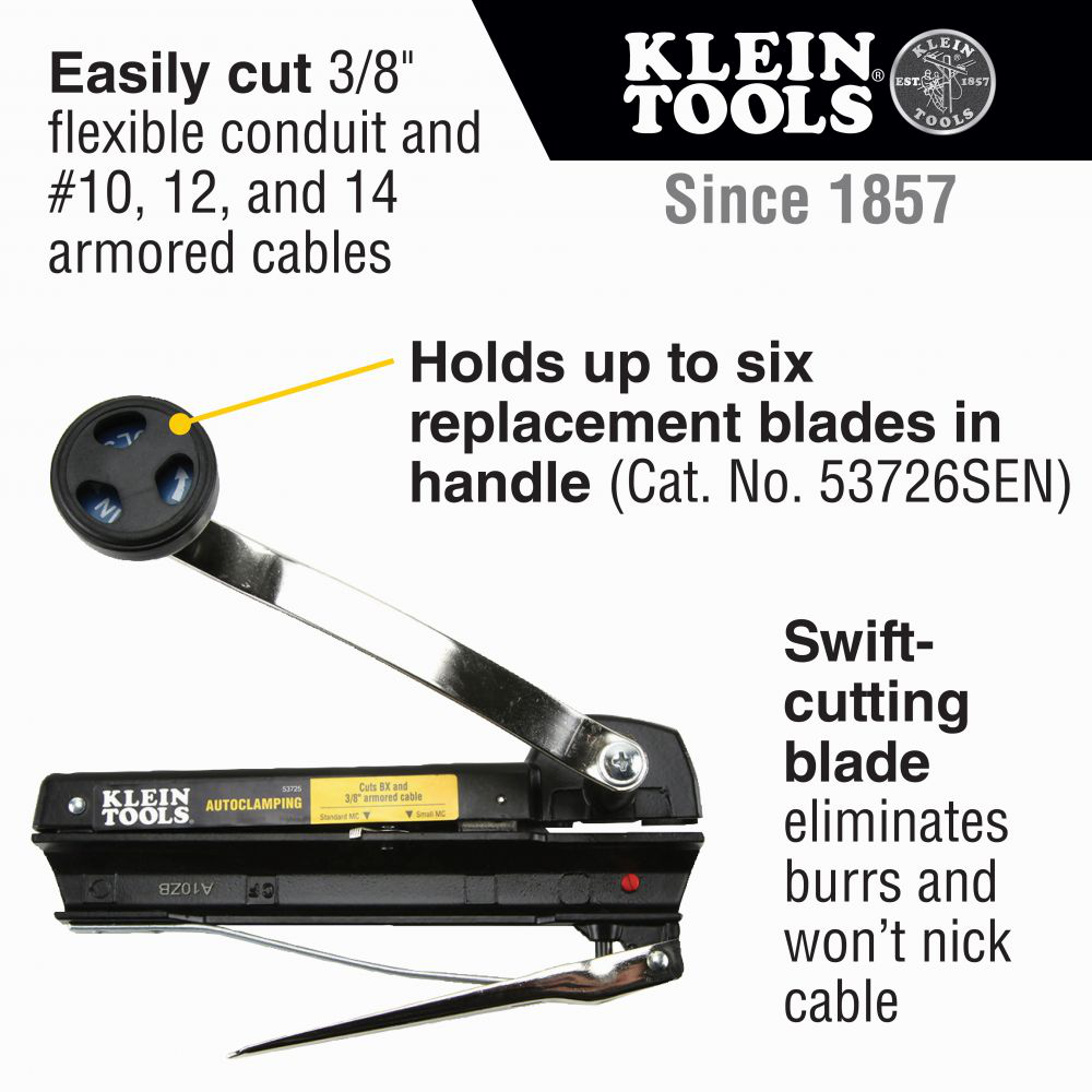Klein 53725 7-1/4 Inch BX and Armored Cable Cutter | Capital Electric ...