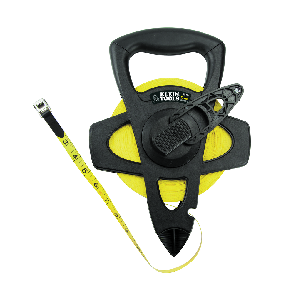 Klein 946-150 Woven Fiberglass Tape Measure, Open-Reel, 150ft ...