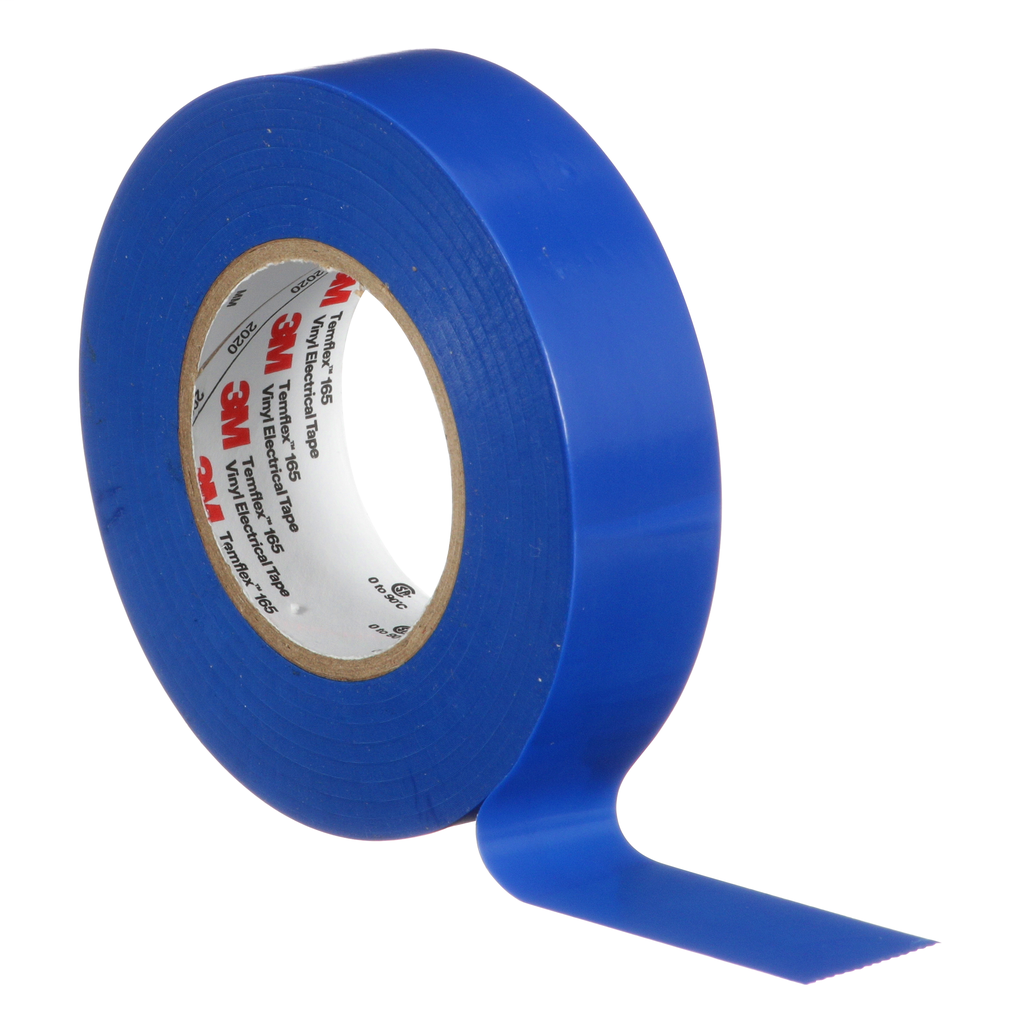 3M 165BL4A 3 4 X 60ft Temflex Vinyl Electrical Tape Blue 6 Mil