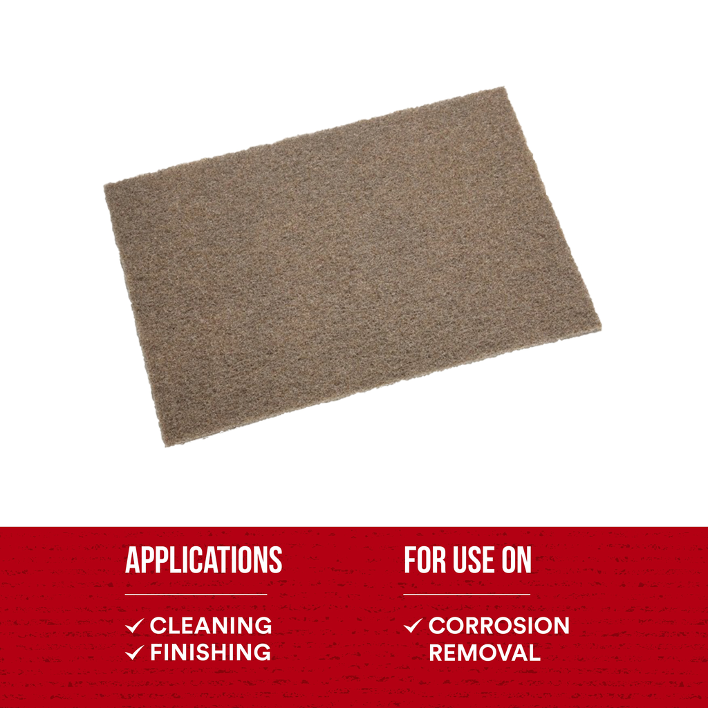 Scotch-Brite Heavy Duty Hand Pad 7440B, HP-HP, A/O Medium, Tan, 6 in x ...