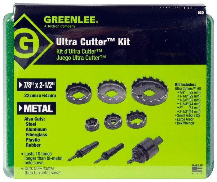 Greenlee 930 13-Piece High Speed Steel Ultra Hole Cutter Kit | Quality ...