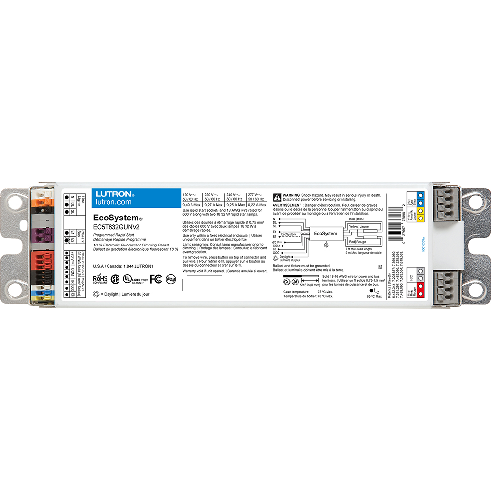 Lutron EC5T832GUNV2 ECOSYS T8 32W 2L B | Cooper Electric