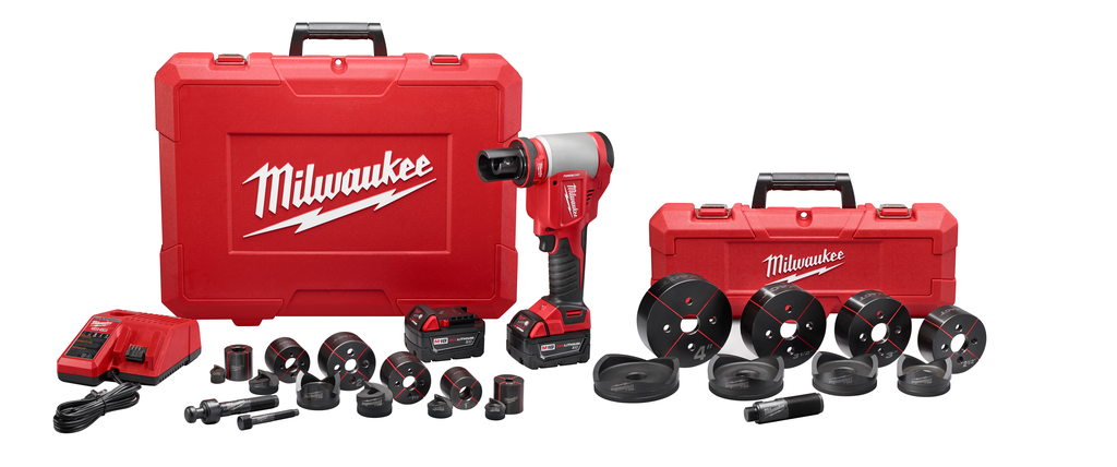 Milwaukee 2676-23 FORCELOGIC M18™ 10-Ton Knockout Tool Kit, 1/2 Milwaukee 2676-23 FORCELOGIC M18™ 10-Ton Knockout Tool Kit, 1/2