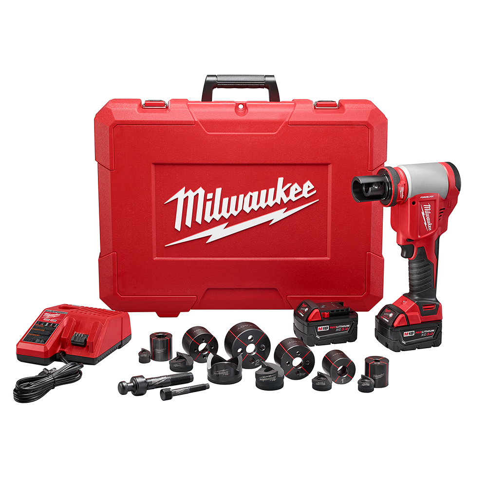 Milwaukee 2677-21 M18™ Force Logic™ 6T Knockout Tool Kit | Viking Electric Milwaukee 2677-21 M18™ Force Logic™ 6T Knockout Tool Kit | Viking Electric