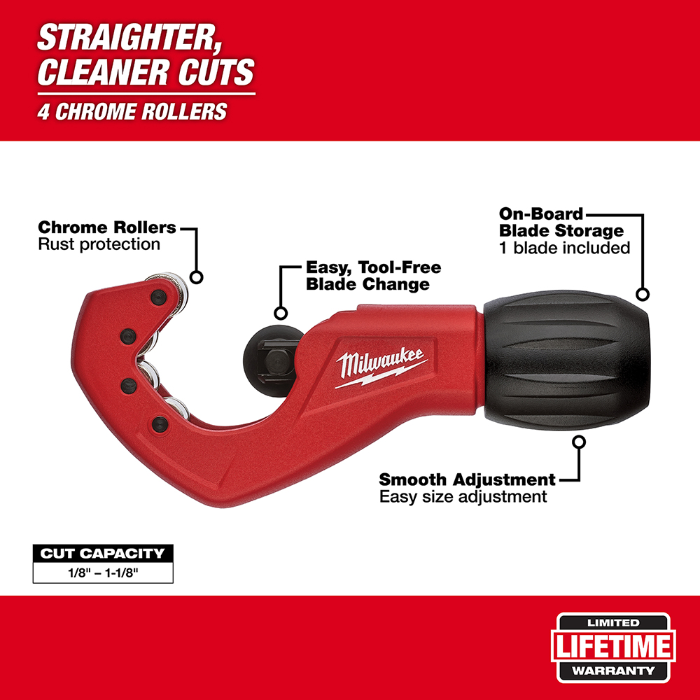 Milwaukee 48-22-4259 1" Constant Swing Copper Tubing Cutter | Cooper ...