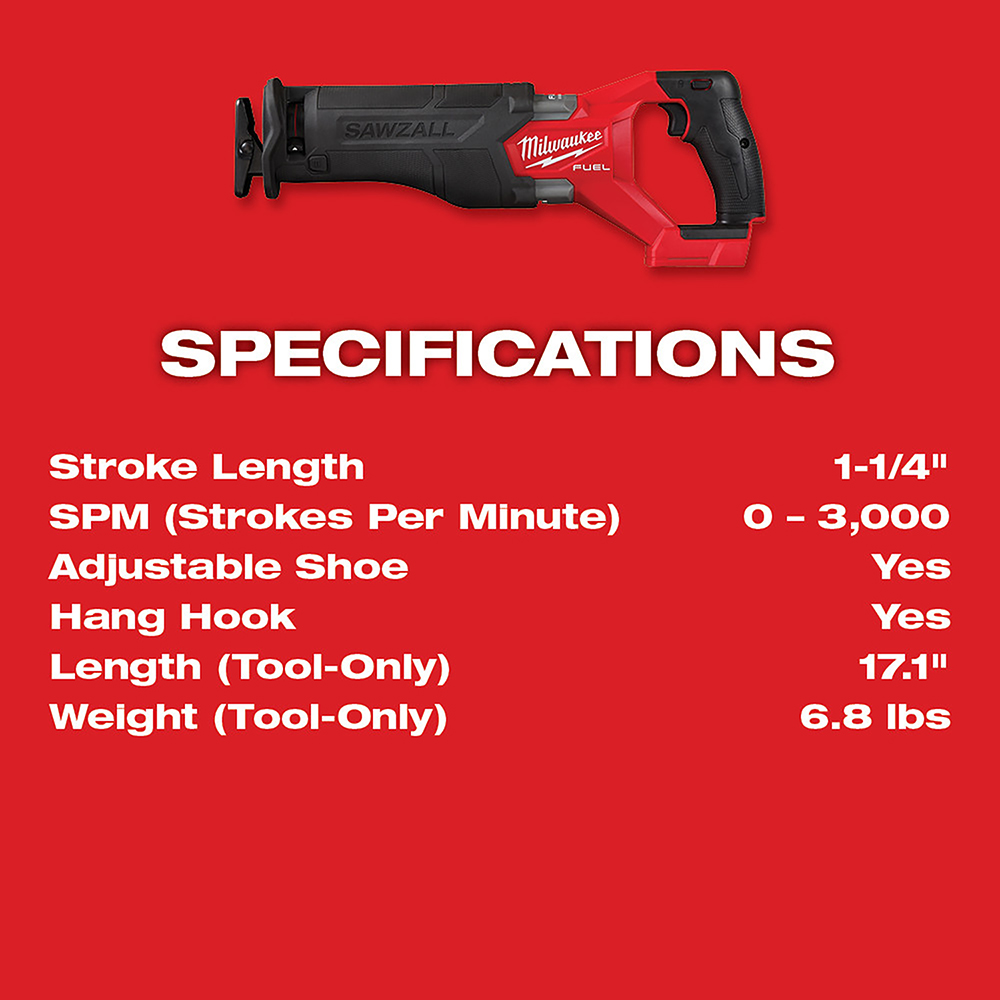 Milwaukee 2821-20 M18 FUEL™ SAWZALL® Reciprocating Saw | Cooper Electric