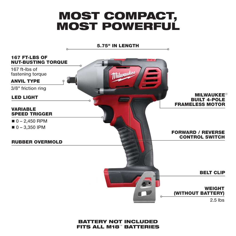 Milwaukee 2658-20 M18™ 3/8" Impact Wrench | Cooper Electric