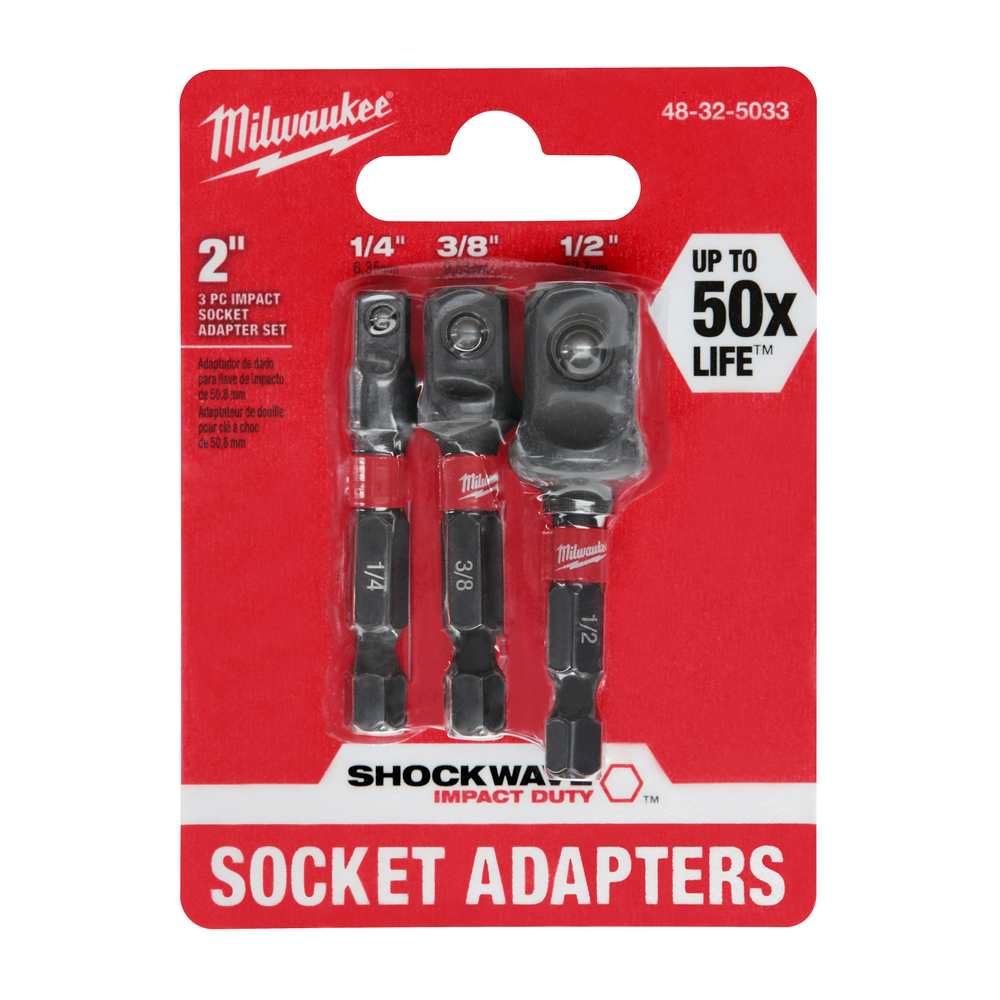 Milwaukee 48-32-5033 SHOCKWAVE™ Hex Shank Socket Adapter Set | Capital ...