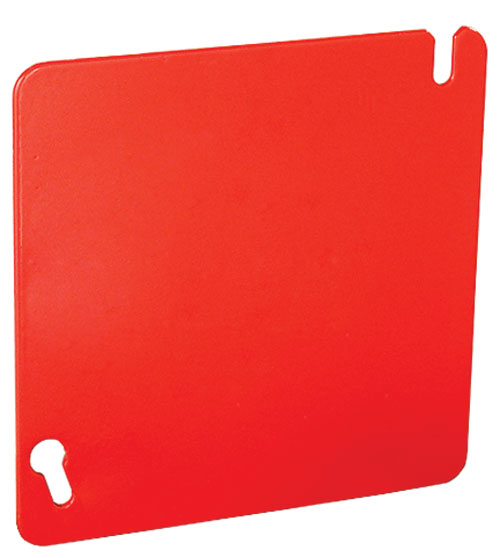 Garvin 52C1-RED 4" Square Flat Cover, Blank, Red | Viking Electric