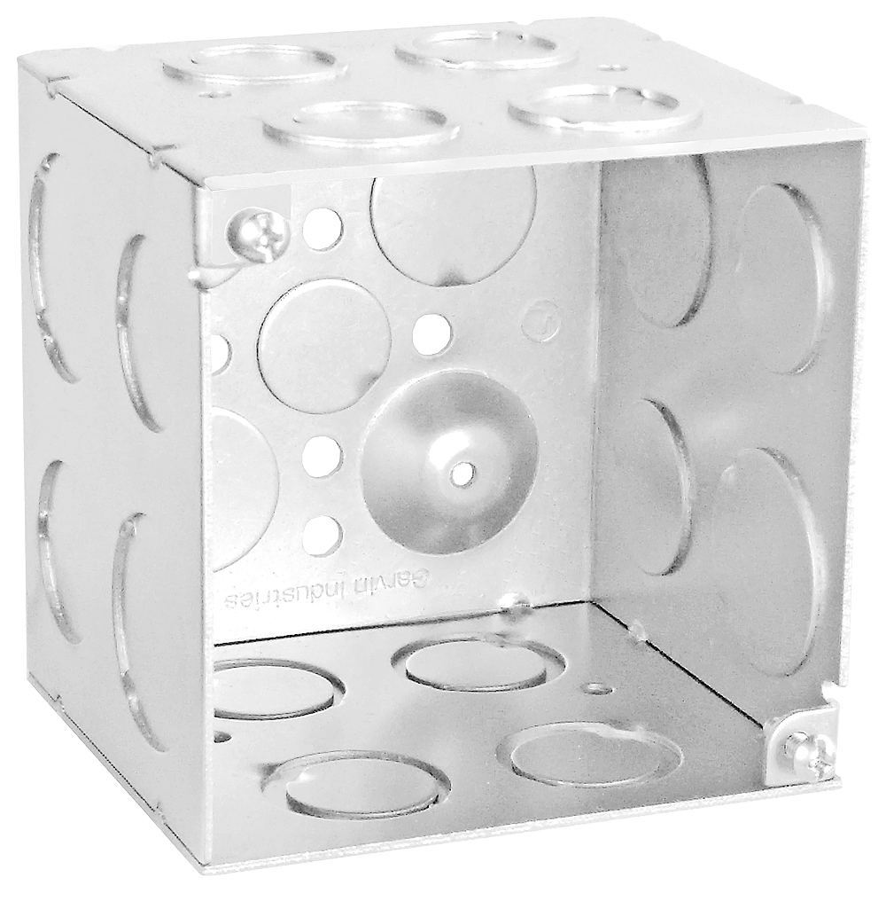 Garvin 52181-S 4" Square, 3-1/2" Extra Deep Junction Box, 1/2" & 3/4" Side Knockouts | Crawford ...