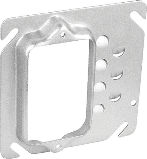 Garvin 52C12 4" Square Offset Device Ring, One Gang, 5/8" Raised | Viking Electric