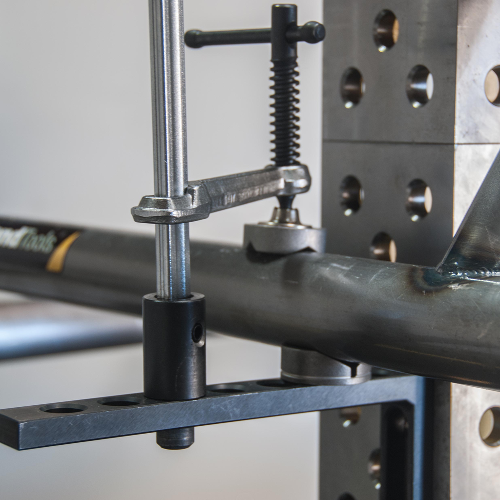 Hold-down clamps for use in Modular Fixturing; 8-1/2" clamping capacity