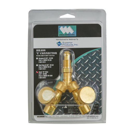 Y connector, argon w/shut off valves